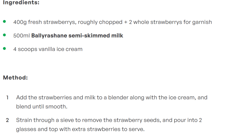 Fresh Strawberry Milkshake recipe from Lakeland Dairies and VIVA ...